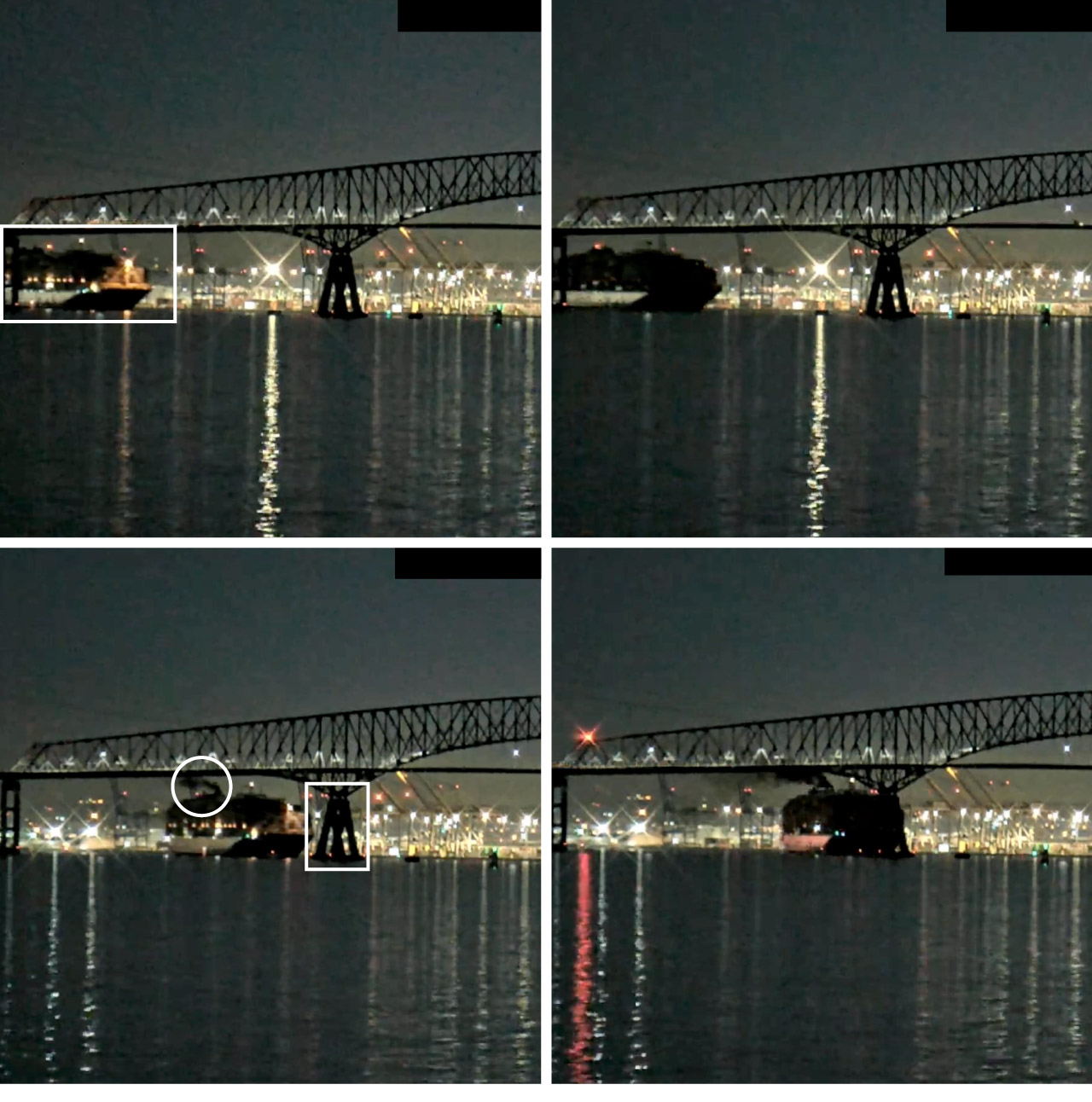 Videos show how Baltimore Key Bridge collapsed after cargo ship crash ...