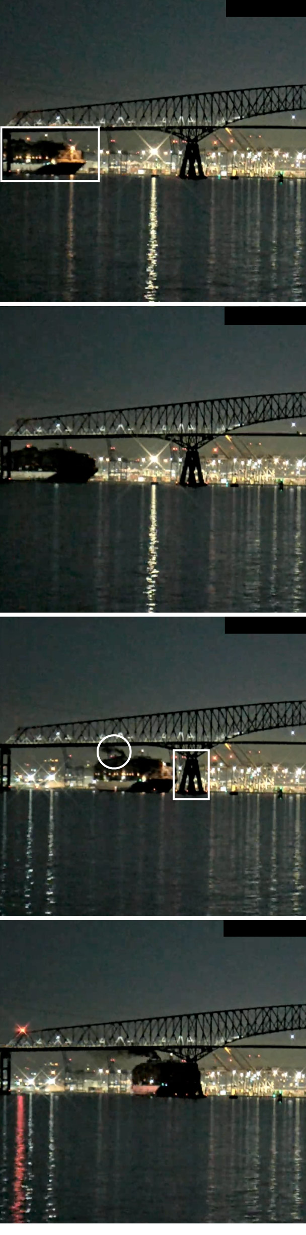 Videos show how Baltimore Key Bridge collapsed after cargo ship crash ...