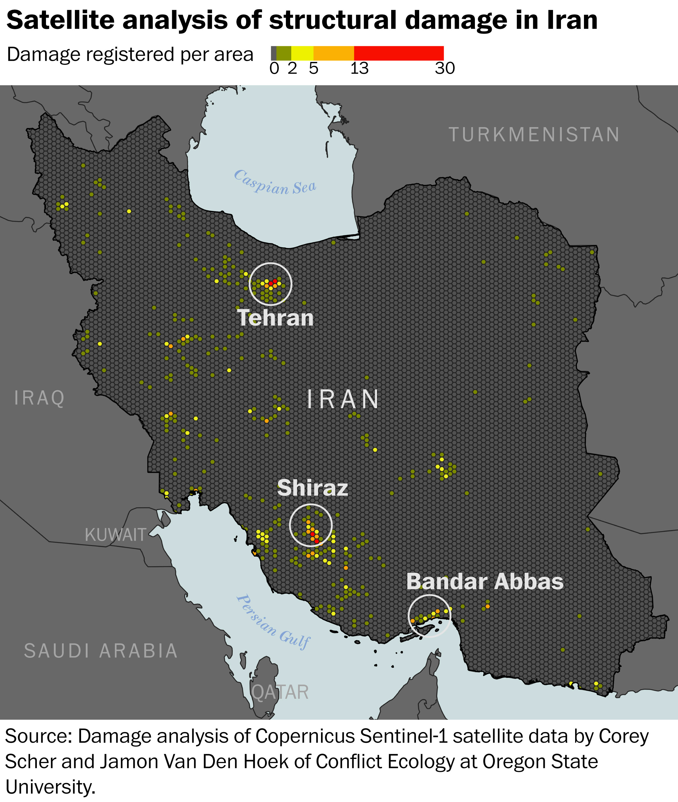 New analysis maps damage in Iran, according to satellite imagery - The ...