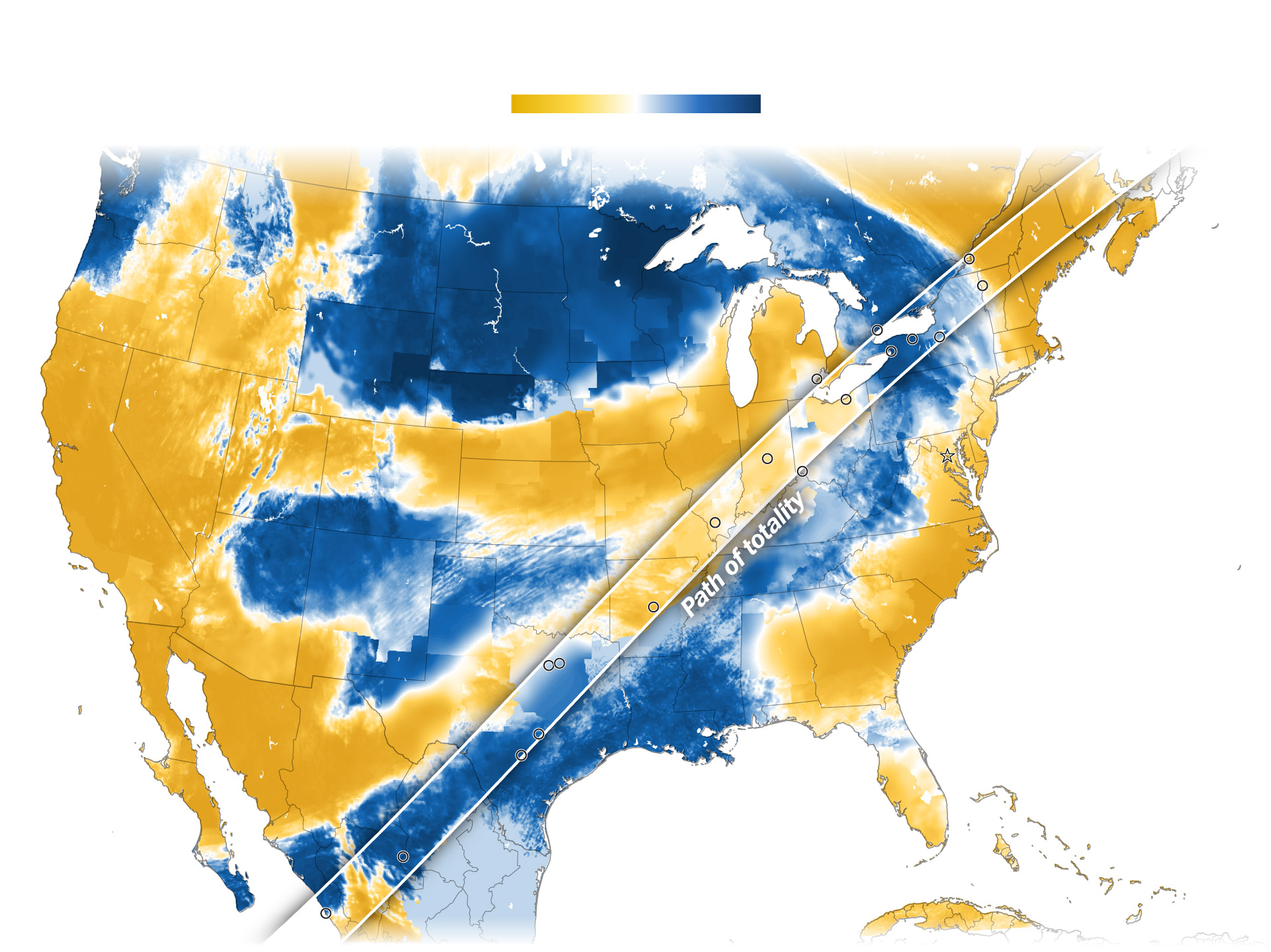 Latest cloud cover forecasts for skies during the solar eclipse - The ...