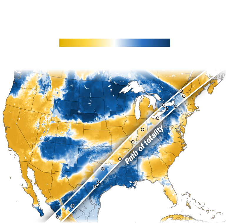 Latest cloud cover forecasts for skies during the solar eclipse - The ...