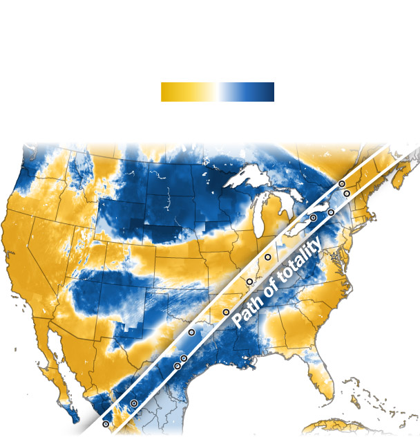 Latest cloud cover forecasts for skies during the solar eclipse - The ...