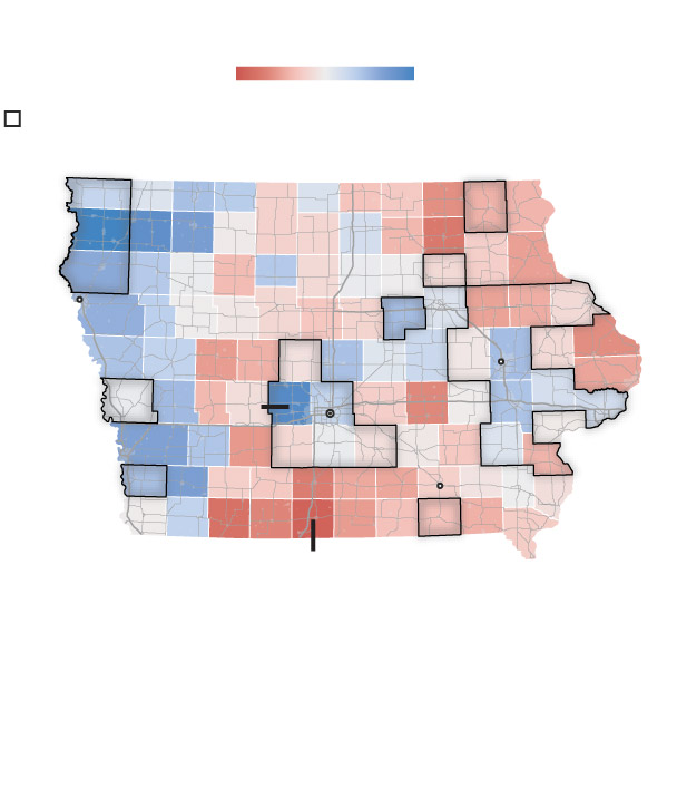 Two Iowa counties an hour apart show America’s growing political divide ...