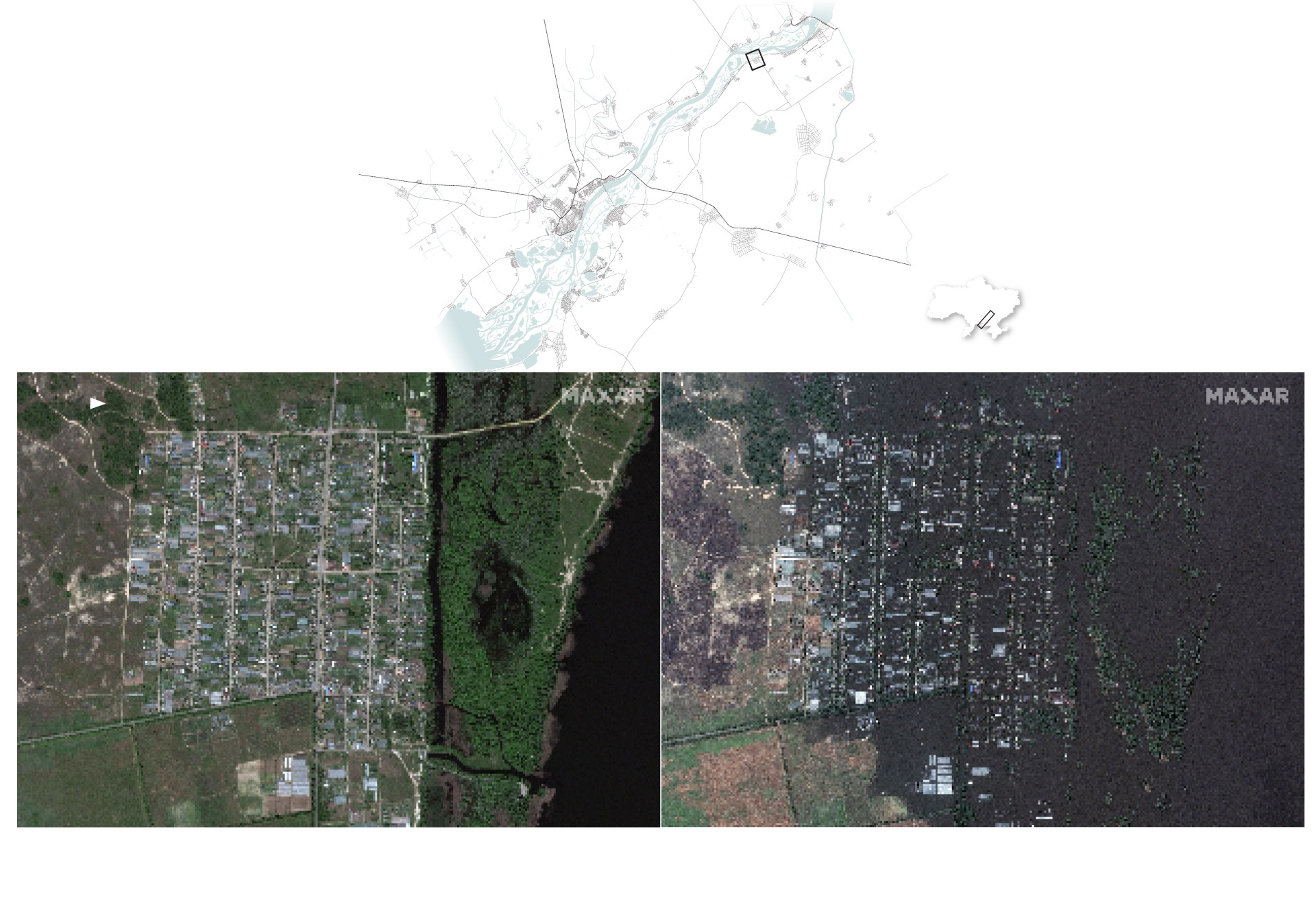 Satellite images show the devastation from the Kakhovka dam collapse ...