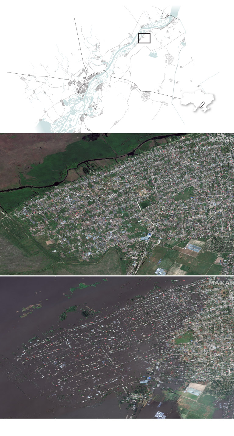 Satellite images show the devastation from the Kakhovka dam collapse ...